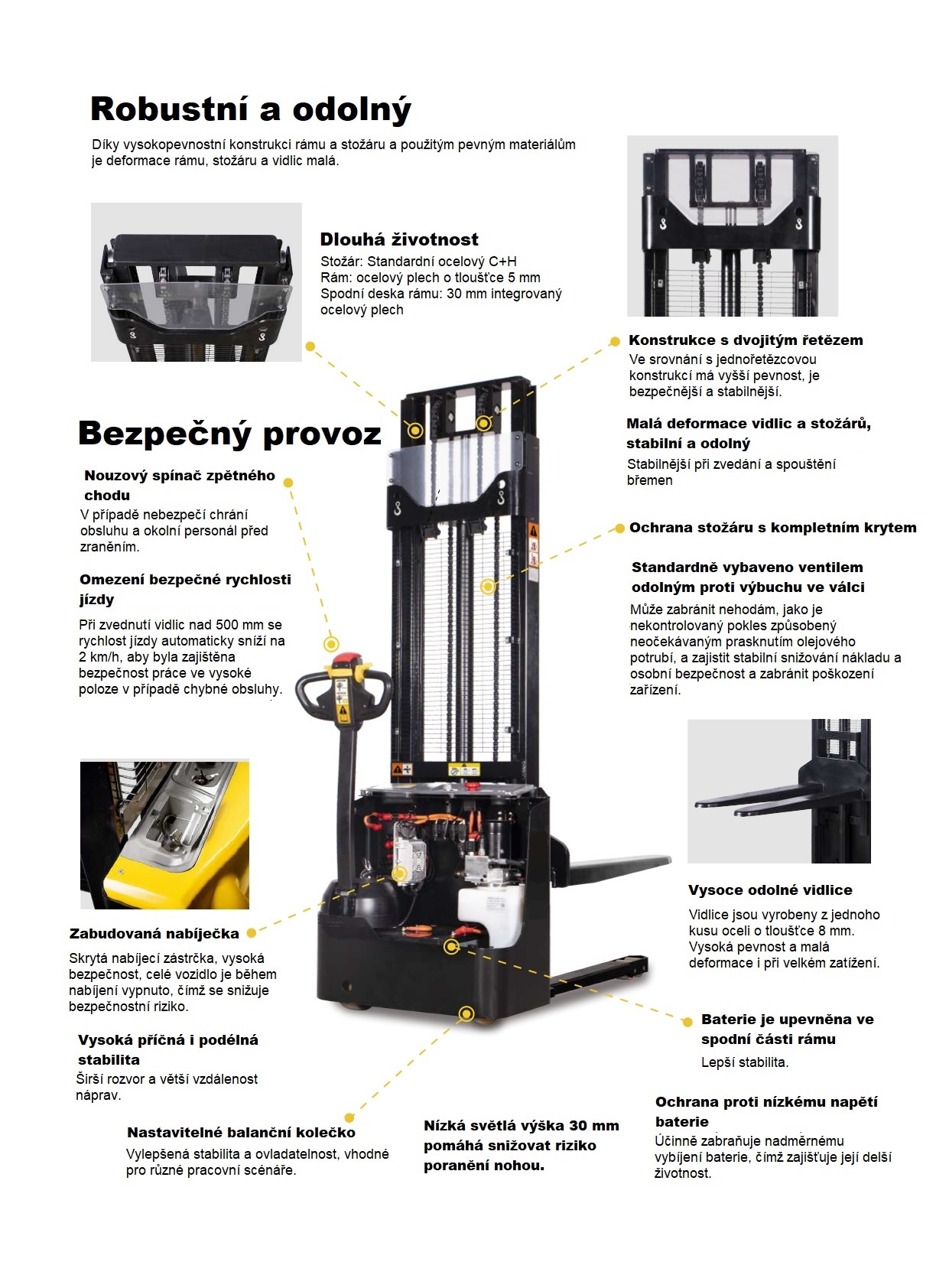 Ruční elektrický vysokozdvižný vozík 1,5t 3,3m WS15SL-3300 | Tor Industries
